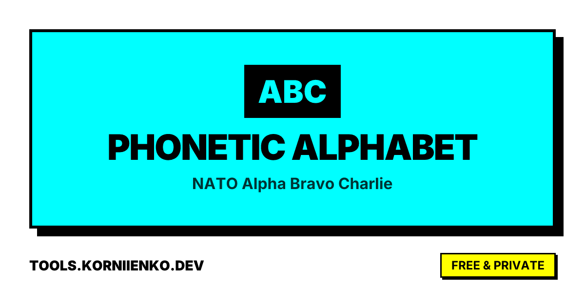 NATO Phonetic Alphabet Converter - Spell Out Text Online | Tools